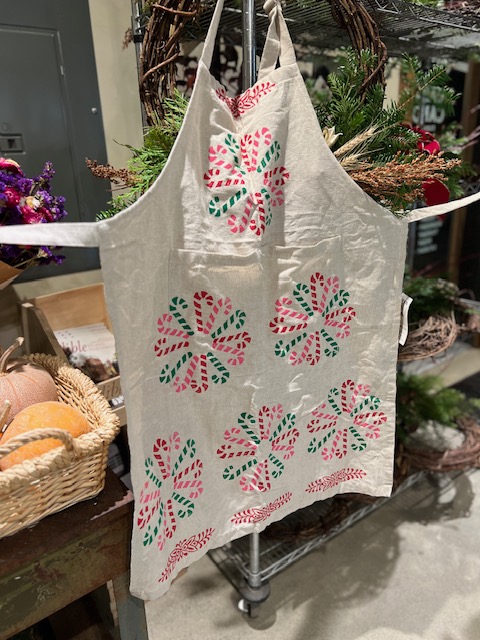 Candy Cane Blockprint Apron | Casa Cano Farms